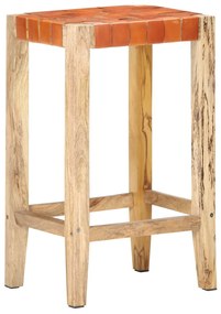 Barové stoličky 2 ks hnědé pravá kůže 75 cm,  321830