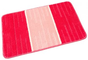 Sada koupelnových koberečků COMO růžová / krémová, pruhy