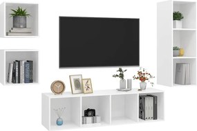 4dílná sada TV skříněk bílá dřevotříska 3079772