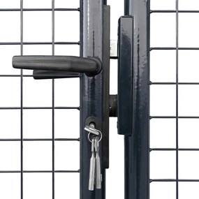 Zahradní plotová branka z pozinkované oceli - šedá | 289x200 cm
