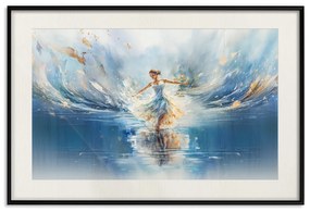 Plakát Krása tance - baletka tančící uprostřed modrého jezera