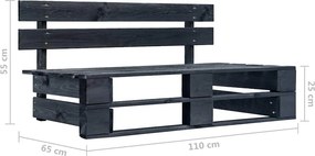 Zahradní středová pohovka z palet černě impregnovaná borovice 3066517
