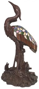 Vitrážová stolní lampa Tiffany Pélican – 21x21x53 cm