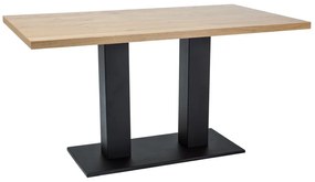 Černý jídelní stůl s dubovou deskou SAURON 150x90