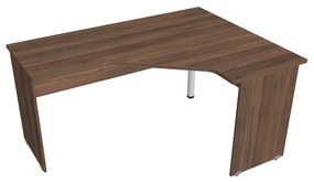 Stůl ergo levý 160*120 cm - Hobis Gate GEV 60 L Dekor stolové desky: ořech, Dekor lamino podnože: ořech, Barva nohy: stříbrná
