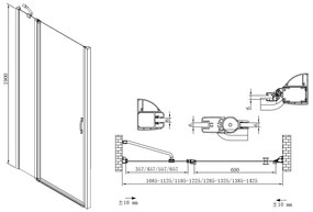 Gelco ONE sprchové dveře do niky 1300 mm, čiré sklo GO4413D GO4413D