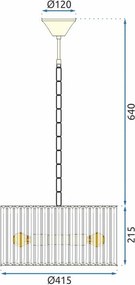 Toolight Toolight, křišťálové závěsné svítidlo 5xE27 APP1157-5CP, zlatá, OSW-14013
