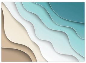 Abstraktní obraz mořského pobřeží (70x50 cm)