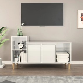 TV skříňka bílá s vysokým leskem 100x35x55 cm kompozitní dřevo