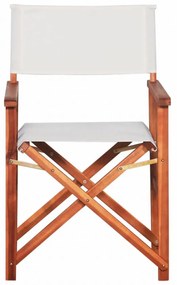 Režisérská židle akáciové dřevo Dekorhome Šedá