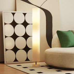 HOMCOM Podlahová lampa s moderním lněným stínidlem, nožní spínač, 2 x E27 patice, obývací pokoj, ložnice, kancelář, 120 cm, šedá | Aosom