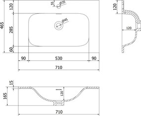 Mexen Rivel, koupelnová skříňka 70 cm s umyvadlem Vela, 1 zásuvka, drážkovaná, bílá matná, 91A20-07023-1-BF01-W23M01