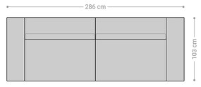 DELIFE Velká pohovka Tenso 285 x 105 žinylka béžová