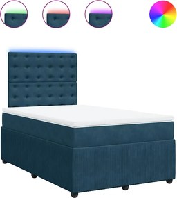 Box spring postel s matrací modrá 120 x 190 cm samet 3294602