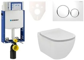 Cenově zvýhodněný závěsný WC set Geberit k zazdění + WC Ideal Standard Tesi 110.302.00.5NE4