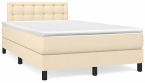 Box spring postel s matrací krémová 120x190 cm textil 3269756