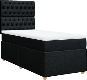 Box spring postel s matrací černá 100 x 200 cm textil 3291200