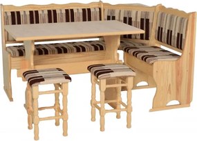 Rohový jídelní komplet N2, olše / hnědooranžová