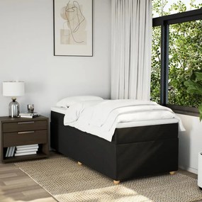 Box spring postel s matrací černá 90x200 cm textil 3285347