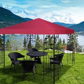 Costway Náhradní střešní altán se zapínáním na suchý zip Víno – 300 × 300 cm