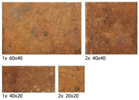 Dlažba Cir Cotto del Campiano cotto dorato v dekoru modulare 39 o rozměru 40x60, 40x40, 20x40, 20x20 cm mat 1080847