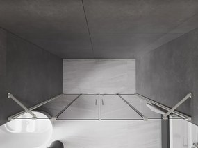 Mexen Velar Duo, posuvné sprchové dveře do otvoru 200 cm, 8mm šedé sklo, broušená ocel, 871-200-000-42-97