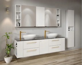 Cersanit Larga, závěsná umyvadlová skříňka 60cm, bílá lesklá, S932-070