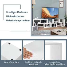 Costway 3dílná dřevěná TV skříňka pro TV do 65" Volně kombinovatelný TV stolek