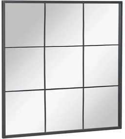 DNYMARIANNE -25% Černé kovové závěsné zrcadlo Kave Home Ulrica 80 x 80 cm