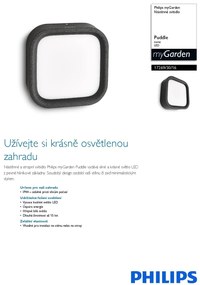 LED Venkovní stropní a nástěnné svítidlo Philips Puddle 17269/30/16 černé