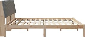 Rám postele s čelo Hnědá 200 x 200 cm Masivní borové dřevo 3394399