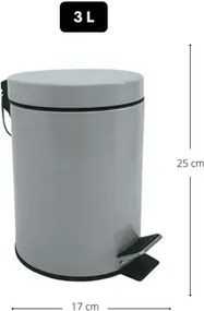 MSV UNIS pedálový odpadkový koš 3 L světle šedá / Ocel