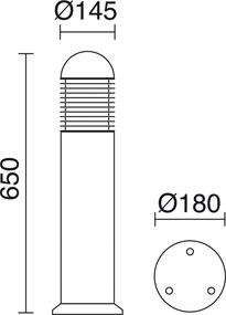 Cristher Nova LED sloupkové svítidlo černé 650mm