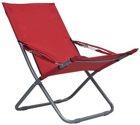 Skládací plážové židle 2 ks textil červené,  47904