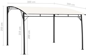 vidaXL Marketos Zahradní markýza proti slunci 3 x 3 x 2,55 m krémová