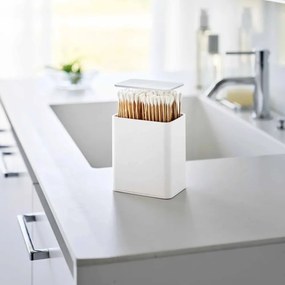 Bílý plastový koupelnový organizér na vatové tampony Tower – YAMAZAKI