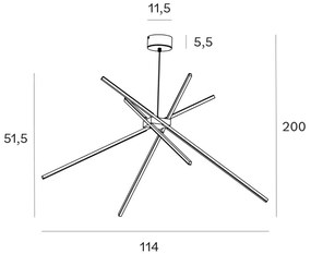 MAXLIGHT P0457 - LED Lustr na lanku SPIDER LED/33W/230V zlatá