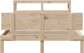 Rám postele s čelem 120 x 200 cm masivní borové dřevo 3306084