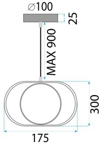 Toolight Toolight, LED závěsné osvětlení, 18W, 4000K, APP1555-CP, zlatá lesklá, OSW-05664
