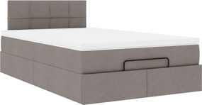 Osmanský rám postele s matrací taupe 120x200cm textil 3311453