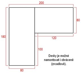 Výškově nastavitelný stůl OfficeTech Angle, 180 x 200 cm, černá podnož, buk