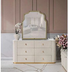 Designová komoda Ondelette 140 cm krémová