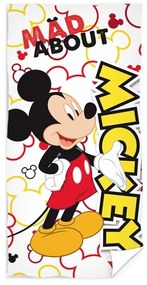 Plážová osuška Disney - motiv Mad about Mickey - 100% bavlna, froté s gramáží 300g/m2 - 70 x 140 cm