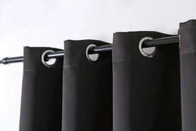 Černý závěs OXFORD 140x250 cm Zavěšení: Kovové kroužky