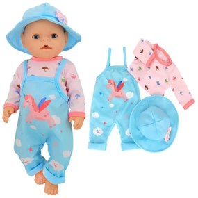 Oblečky pro American girl a Baby Born 43 cm Varianta: A5 set s kloboučkem modrý