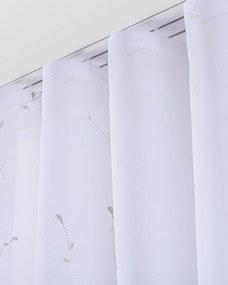 Záclona na řasící pásce Wave barva bílá látka poloprůhledná, pletený vzor, vzorované