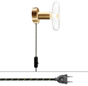 creative cables Spostaluce, nástěnná kovová lampa s vypínačem a zástrčkou Barva: Bronz