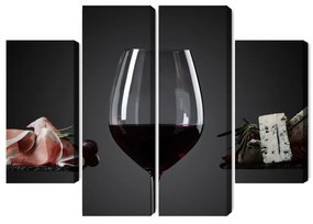 Vícedílný obraz Sklenka Červeného Vína Nedostatek Nedostatek Přírodní plátno 200x150