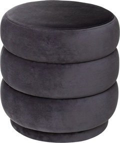 Sametová stolička SINA, O 40 cm, antracitová