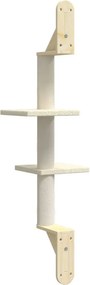 Nástěnné škrabadlo pro kočky se sloupkem krémové 108 cm 172410